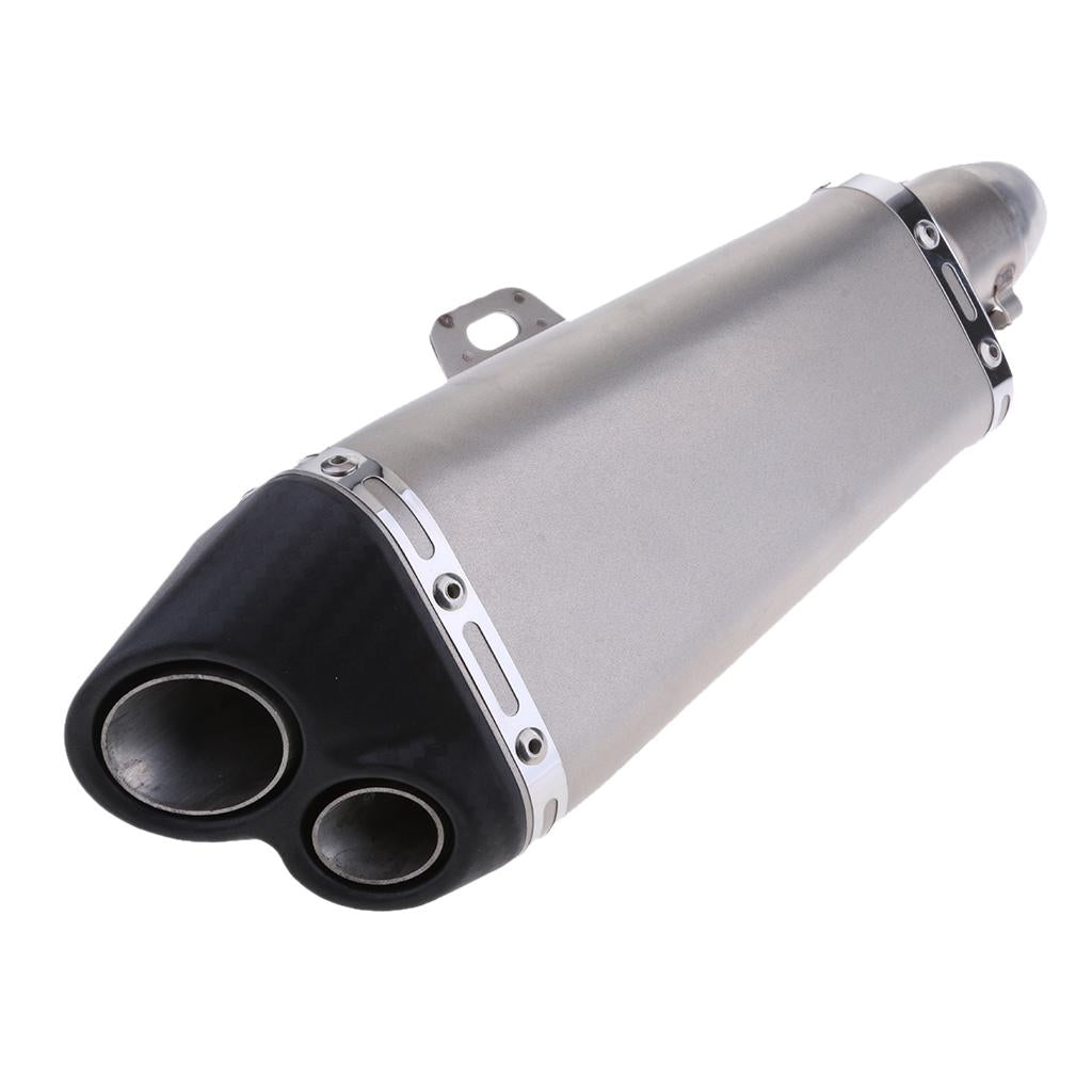 Universal Motorcycle Street Bike Dual Exhaust Muffler Vent Pipe Slip A ...