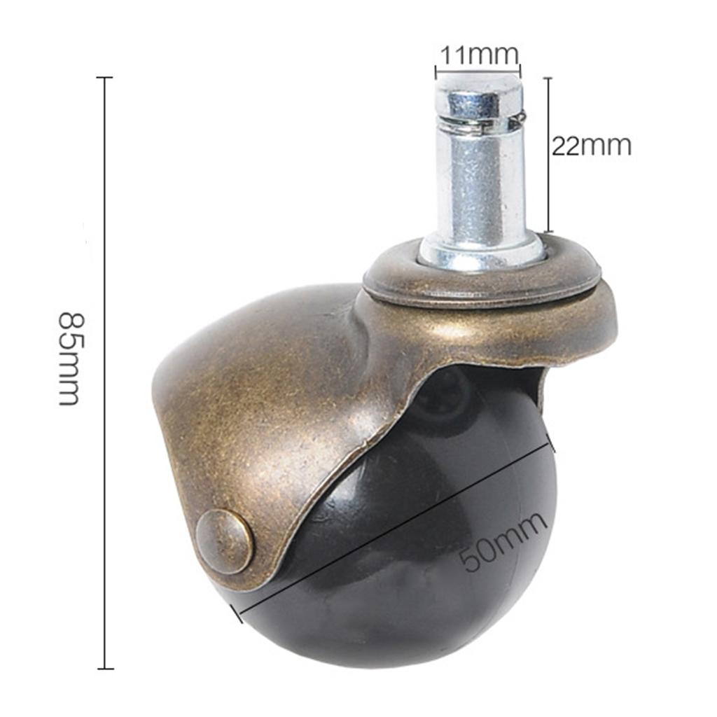 2'' Caster Classics Antique Brass Ball Chair Caster Furniture Wheel ...
