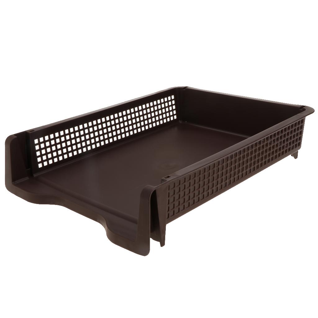 Acrylic Side Load Stackable A4 Paper Tray Organizer Folders Storage Br ...