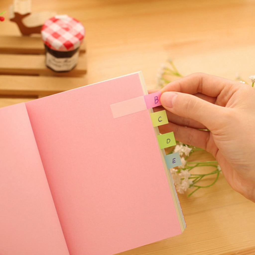 Fluorescent Index Tabs Colorful Adhesive Memo Sticky Note Label Half C ...
