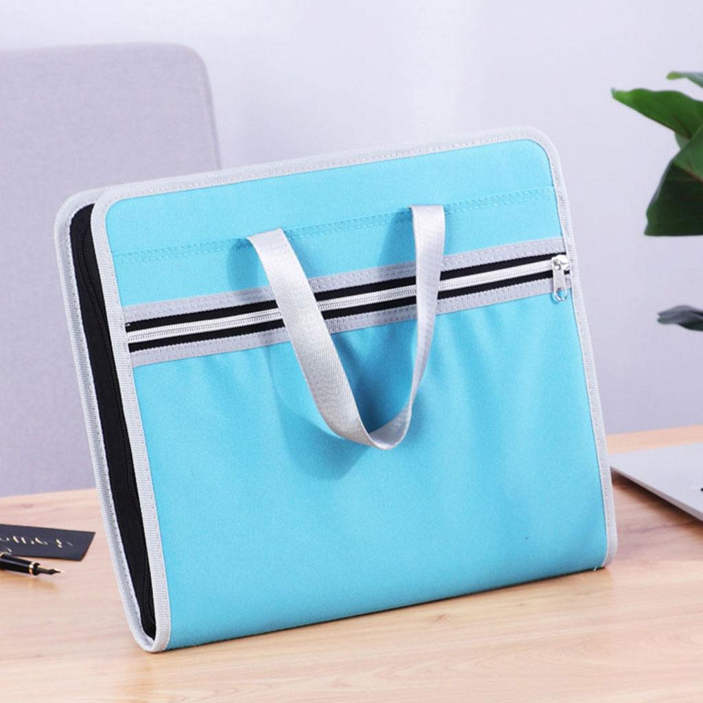 13 Pockets File Folder Document Bag with A4 Size Portable Organizer Bl ...