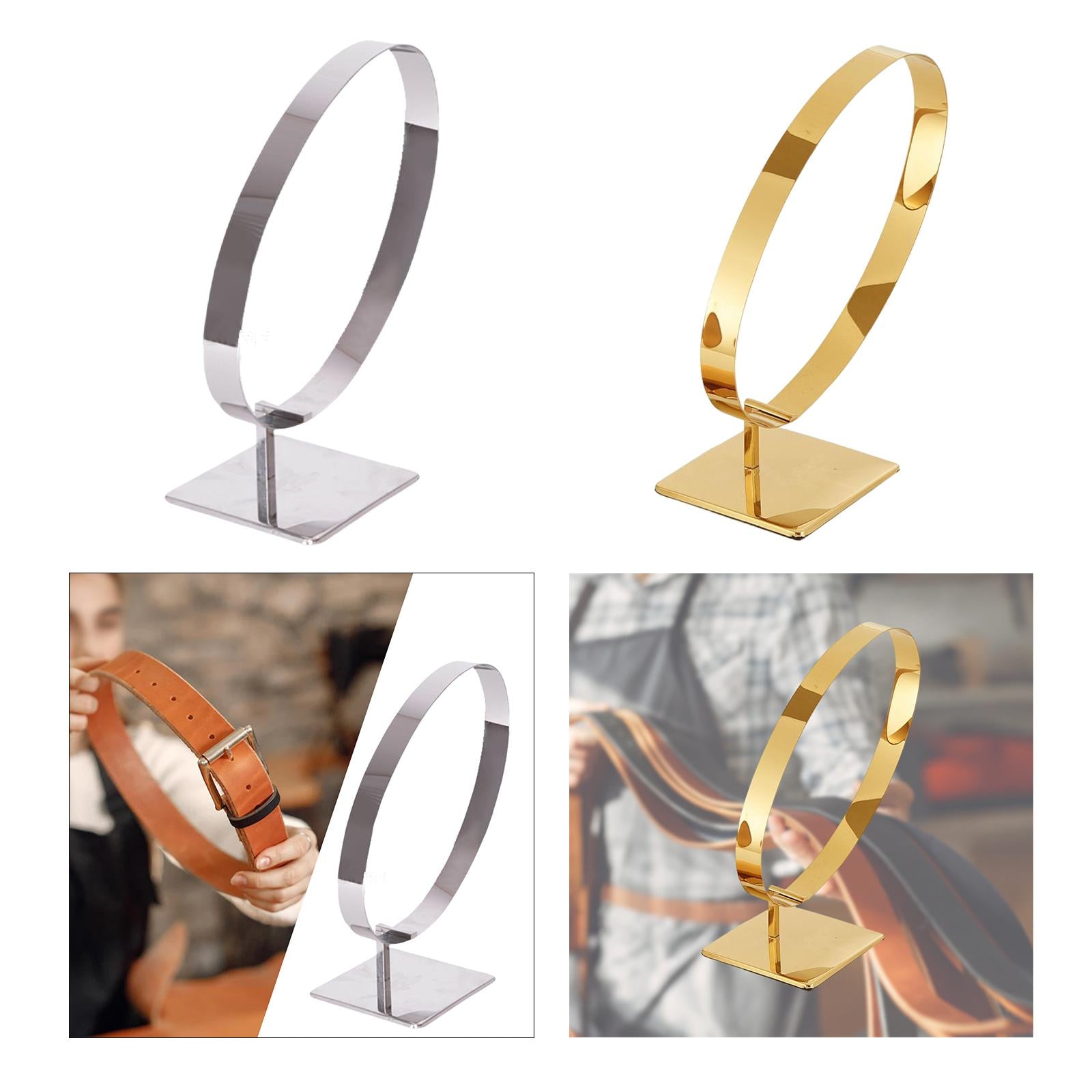 Stainless Steel Belt Display Stands Space Saver Curved for Store Show ...