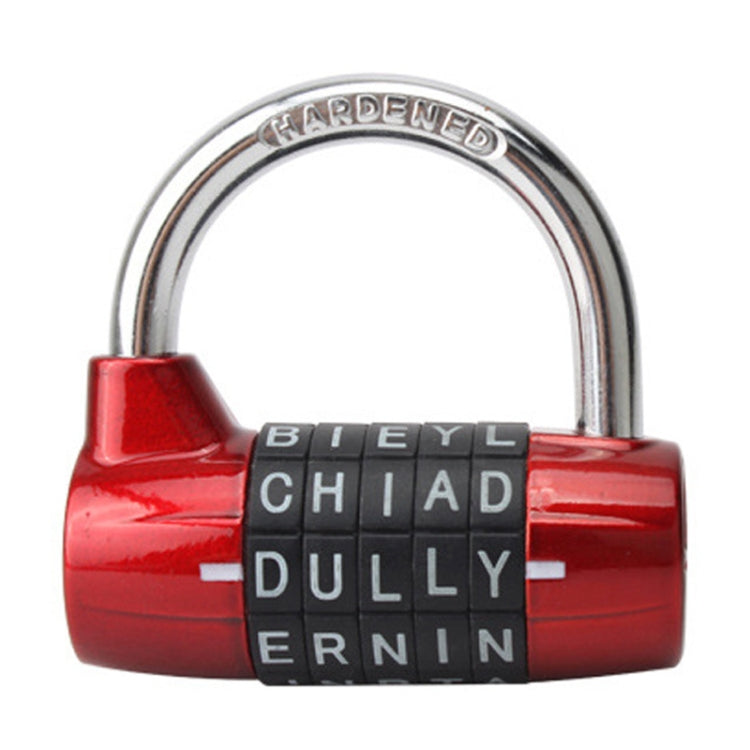 Medium 5-Digit Alphabet Wheel Combination Lock Closet Door Padlock(Red ...
