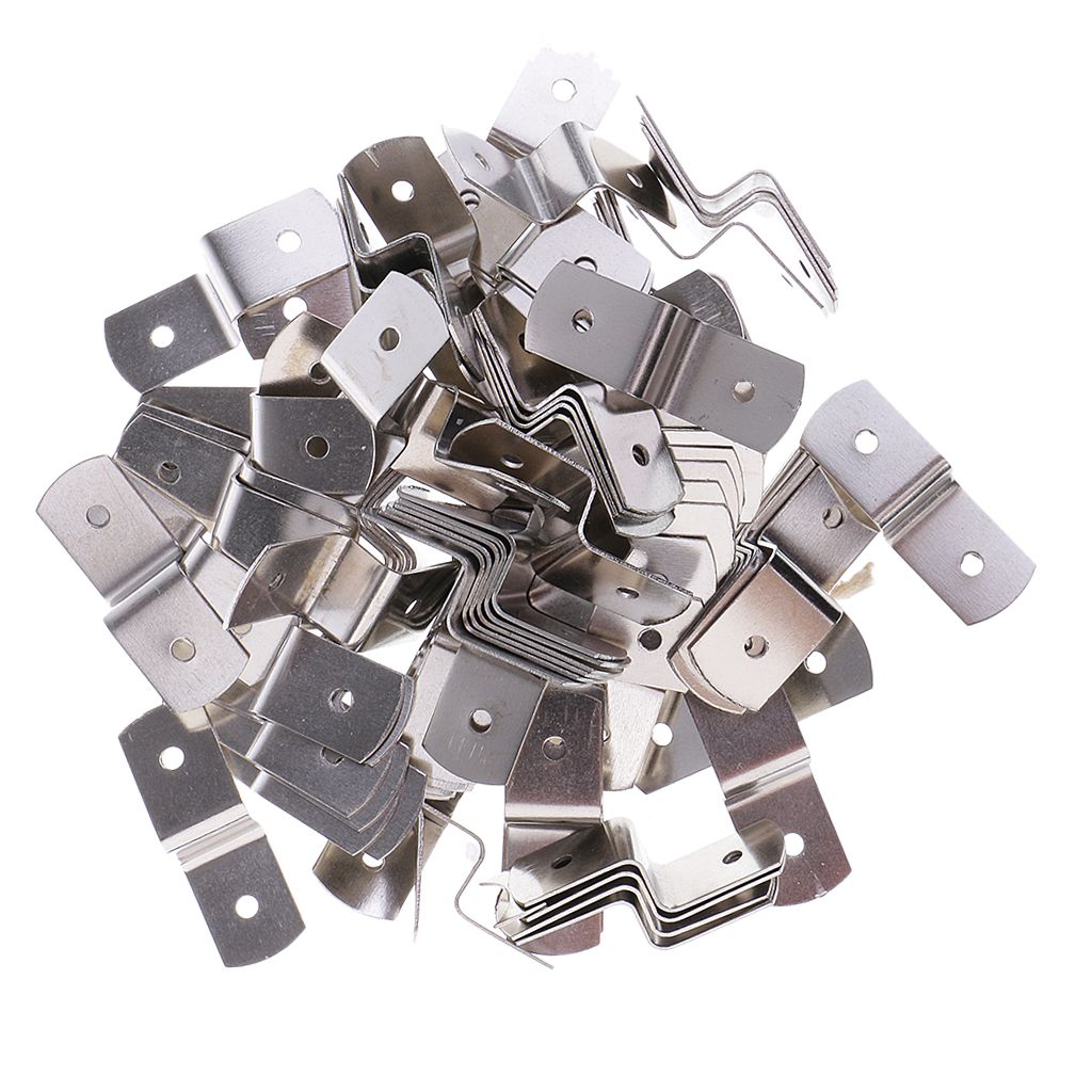 100 Pieces Meal Offset Mounting Canvas Z Clips for Photo Picture Frami ...