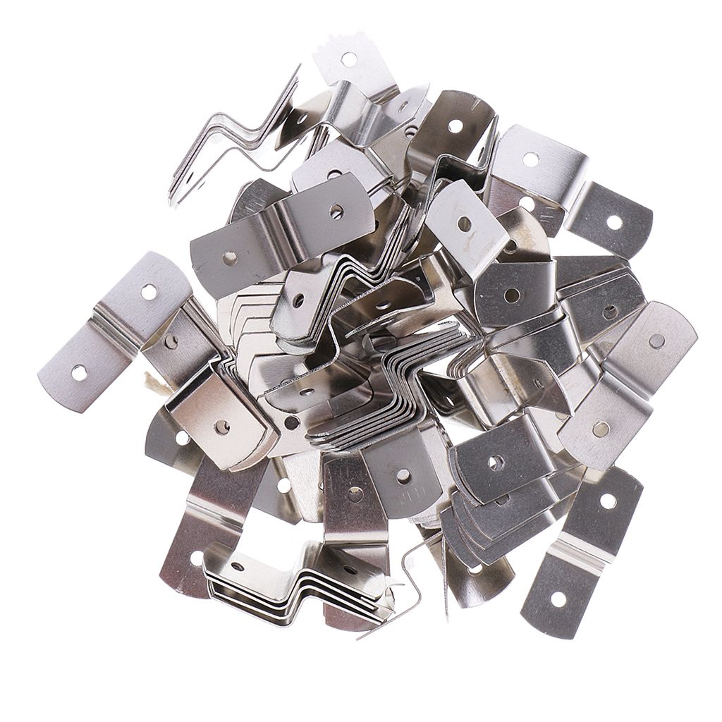 100 Pieces Meal Offset Mounting Canvas Z Clips for Photo Picture Frami ...