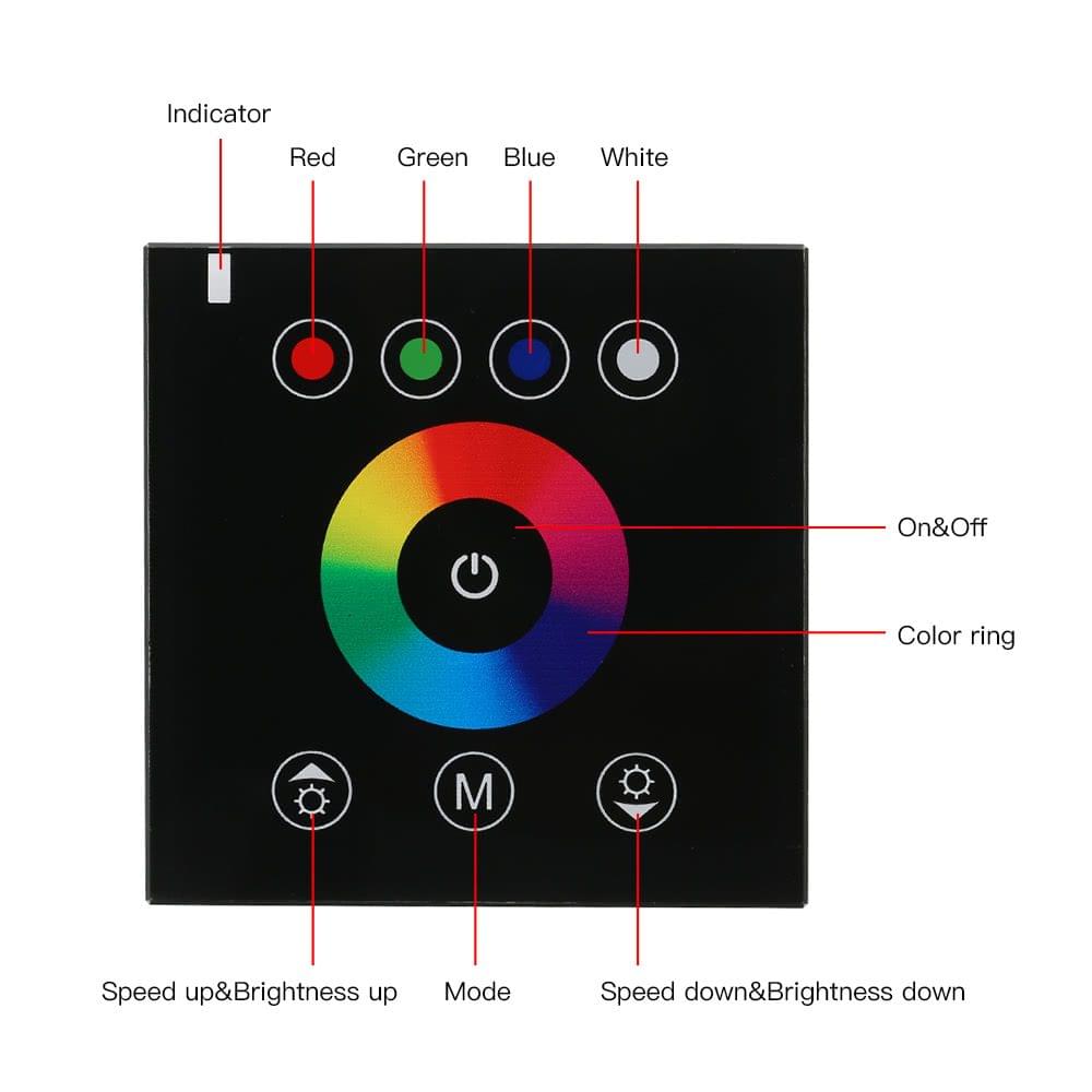 LED Glass Touch Panel RGBW Dimmer Controller – UNIQBUY