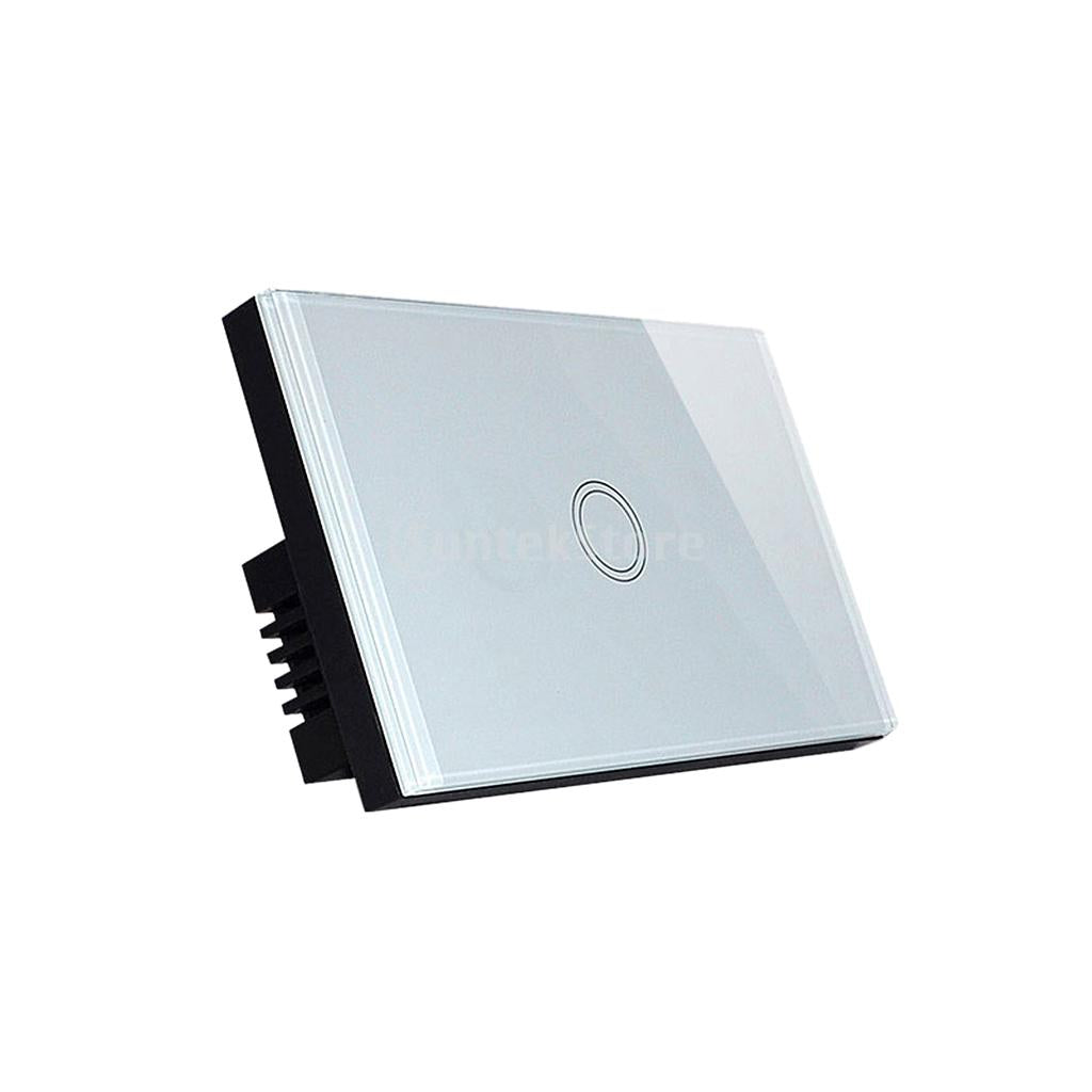 1 Way Wall Touch Panel Light Switch Crystal Glass Panel 120V 1 Gang ...