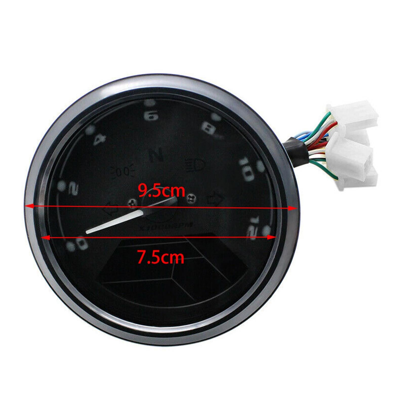 12V Universal Digital Motorbike Speedometer Tachometer LCD Gauge Tacho ...