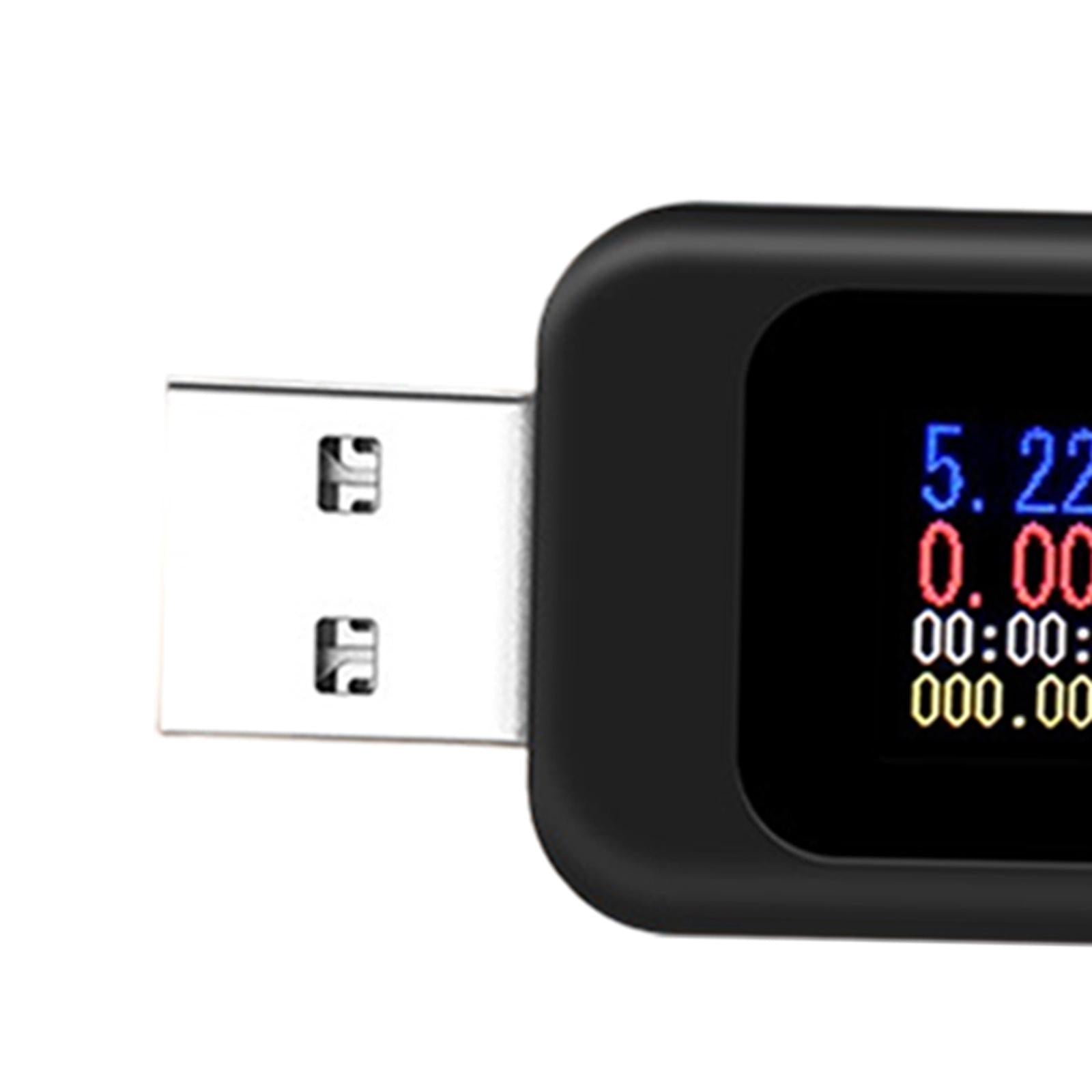 Power Meter USB Tester USB Current Meter Cut-off Power Indicator Black ...