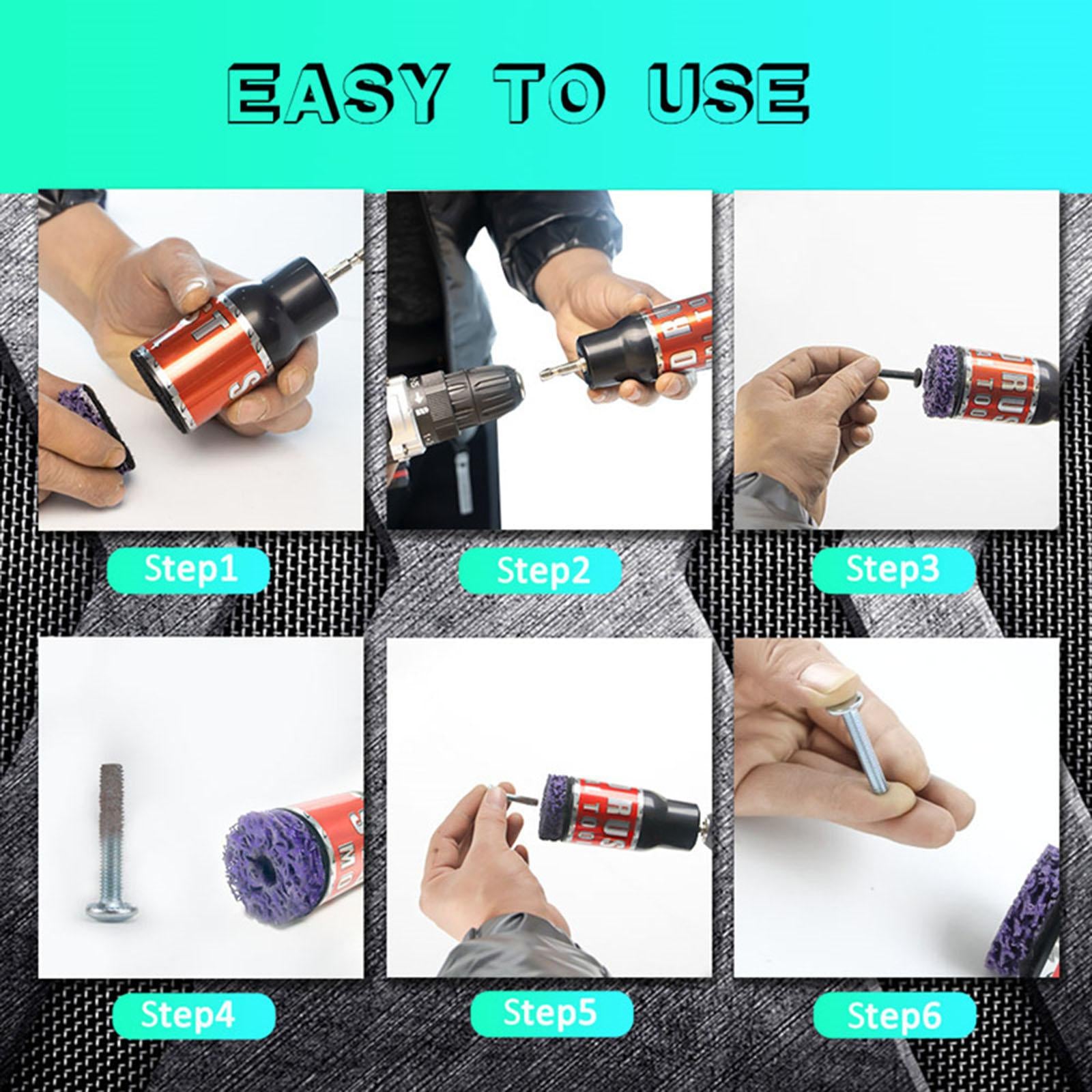 Stud Rust Remover Accurate Power Tools with 2 Sanding Disc Drill Adapt ...