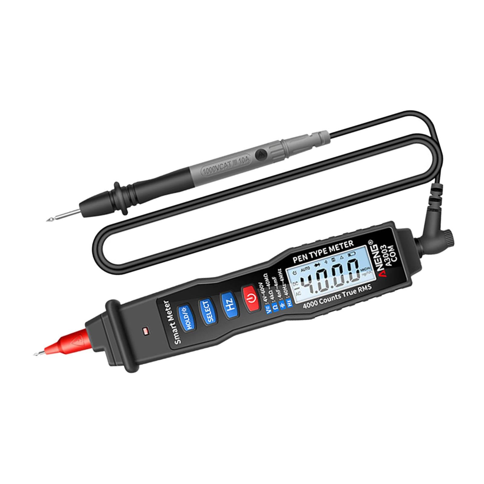 Digital Multimeter Pen Type Meter 4000 Counts Voltage Tester Black ...