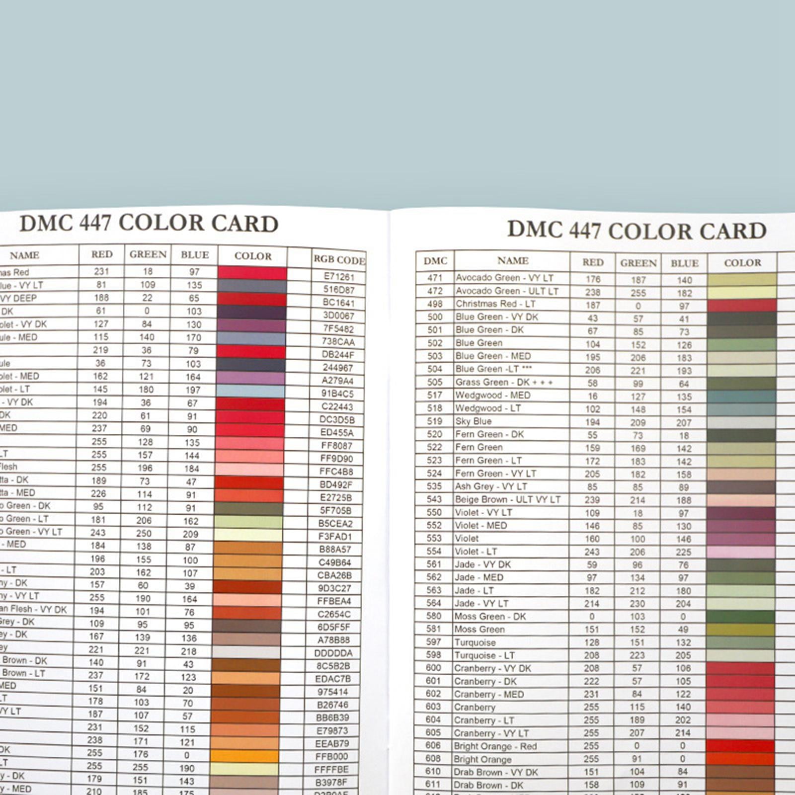 DMC Color Chart for Diamond Painting Book 5D Diamond Art Reference Too ...