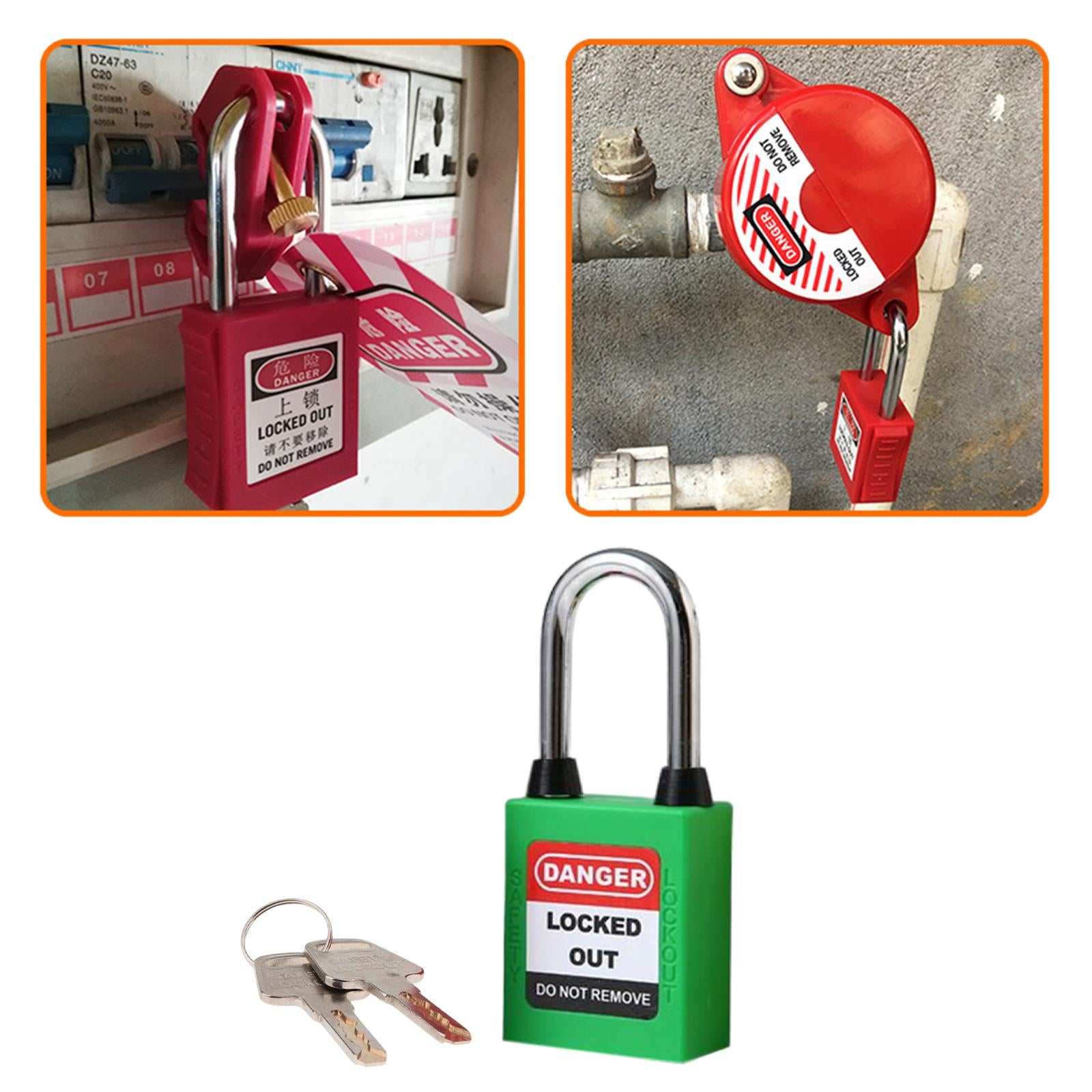 Lockout Tagout Locks Safety Padlocksteel Shackle Lightweight Green ...