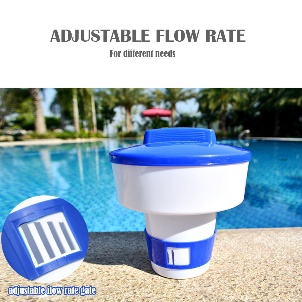 Floating Swimming Pool Chlorine Dispenser Adjustable Flow – UNIQBUY